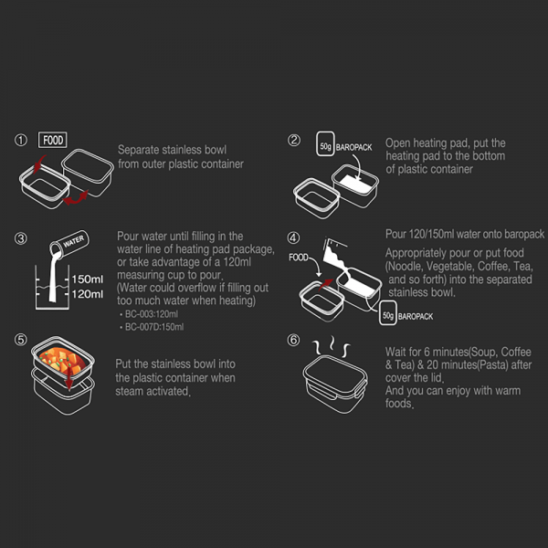 BAROCOOK - BC-001N - 500ml (Round) Flameless Cooking System with Sleeve ...